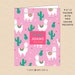Cactus and Llama Kids Personalized Custom Pocket Folder - Etsy