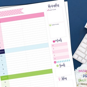 Printable Daily Planner - Instant Download, PDF, Daily Schedule, To-do ...