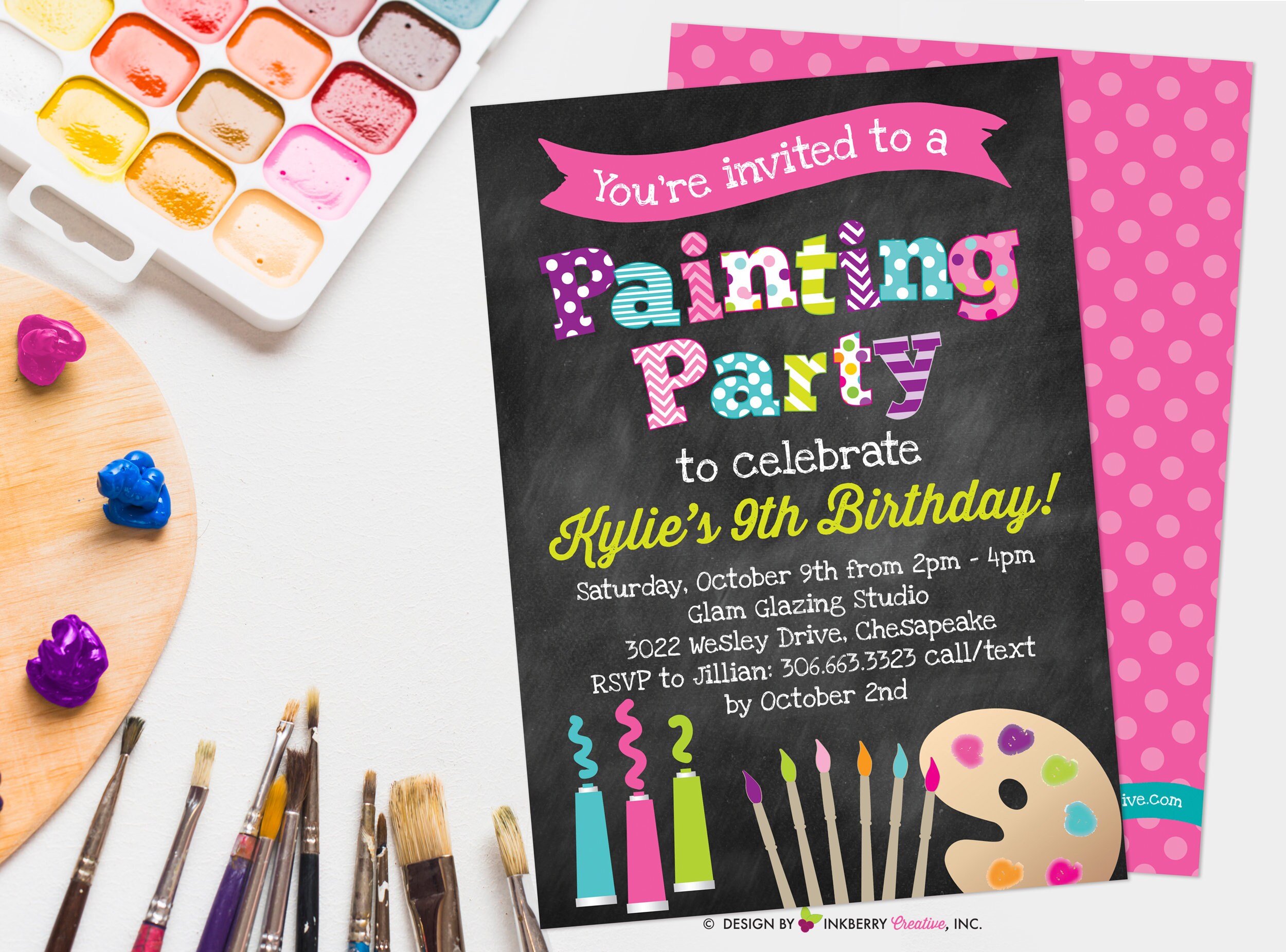 Painting Art Invitation Painting Invite Painting Art Party | Etsy