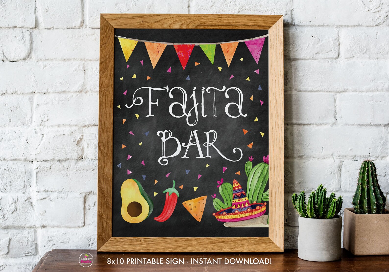 Printable Fajita Bar Sign DIY Fiesta Bridal Shower Baby - Etsy