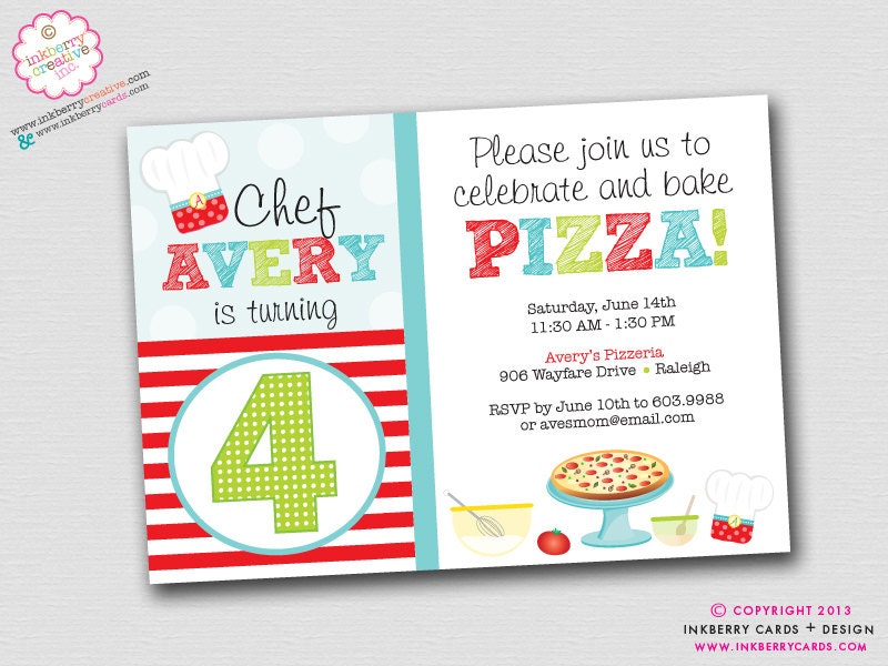 Little Chef Birthday Pizzeria Baking Party Diy/printable - Etsy