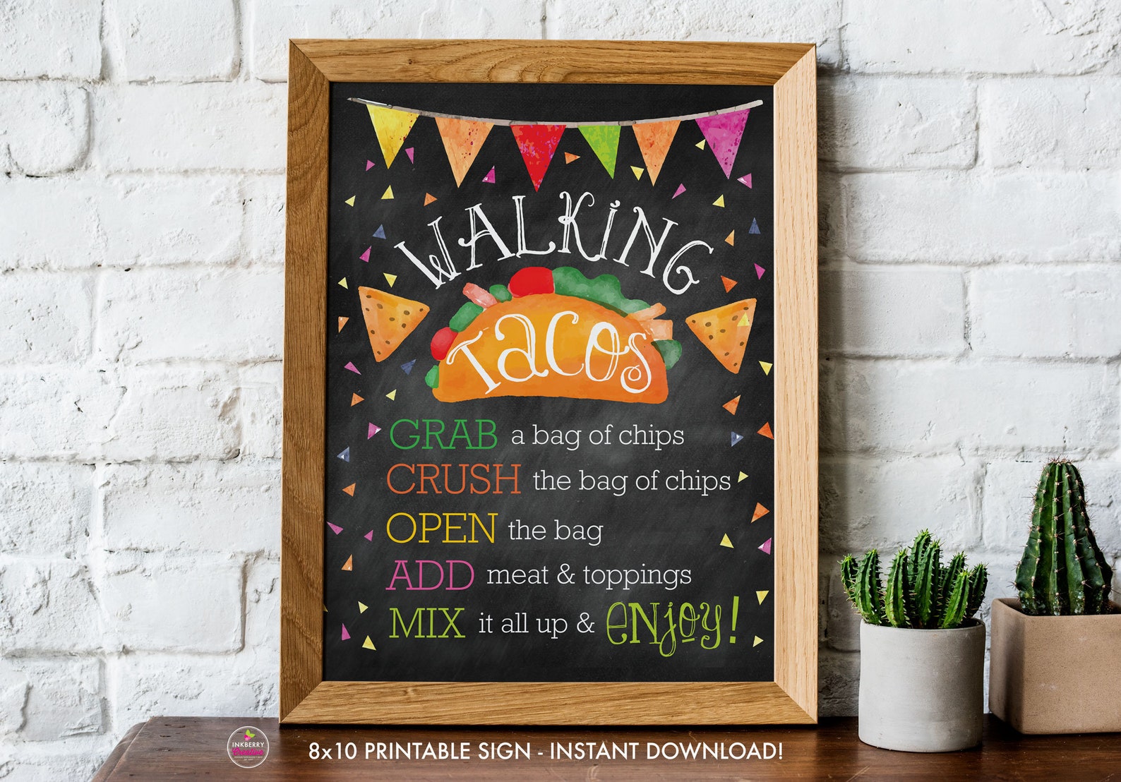Printable WALKING TACOS Sign, Instant Download, 8x10, Digital PDF ...