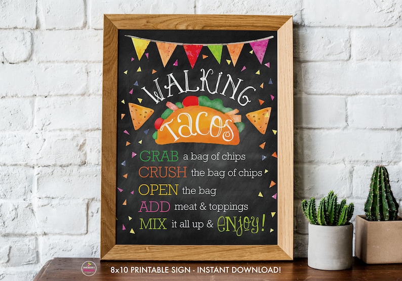 Printable WALKING TACOS Sign Instant Download 8x10 Digital - Etsy