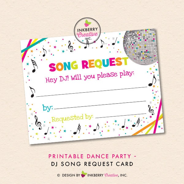Song Request Cards - Etsy