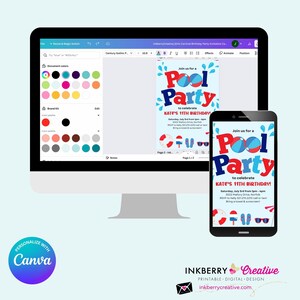 Pool Party Invitation - 4th of July, Patriotic, Red White and Blue ...