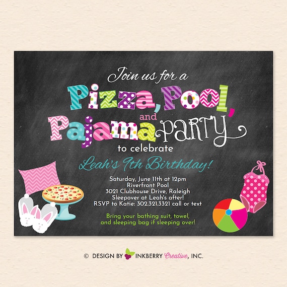 Slumber Party Invitations Wording