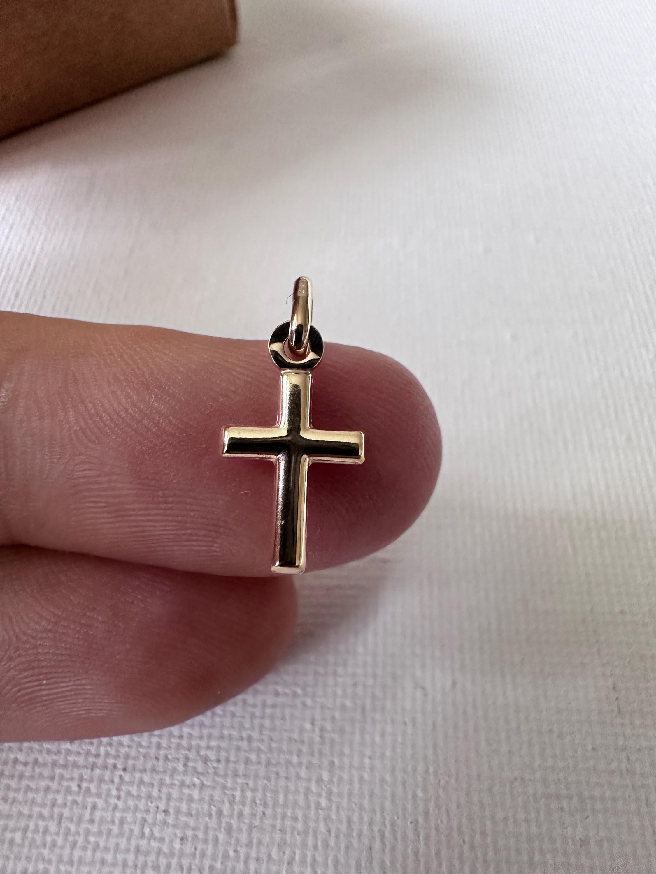 Extra Tiny Minimalist 9ct Gold Cross Pendant,extra Small Yellow Gold ...