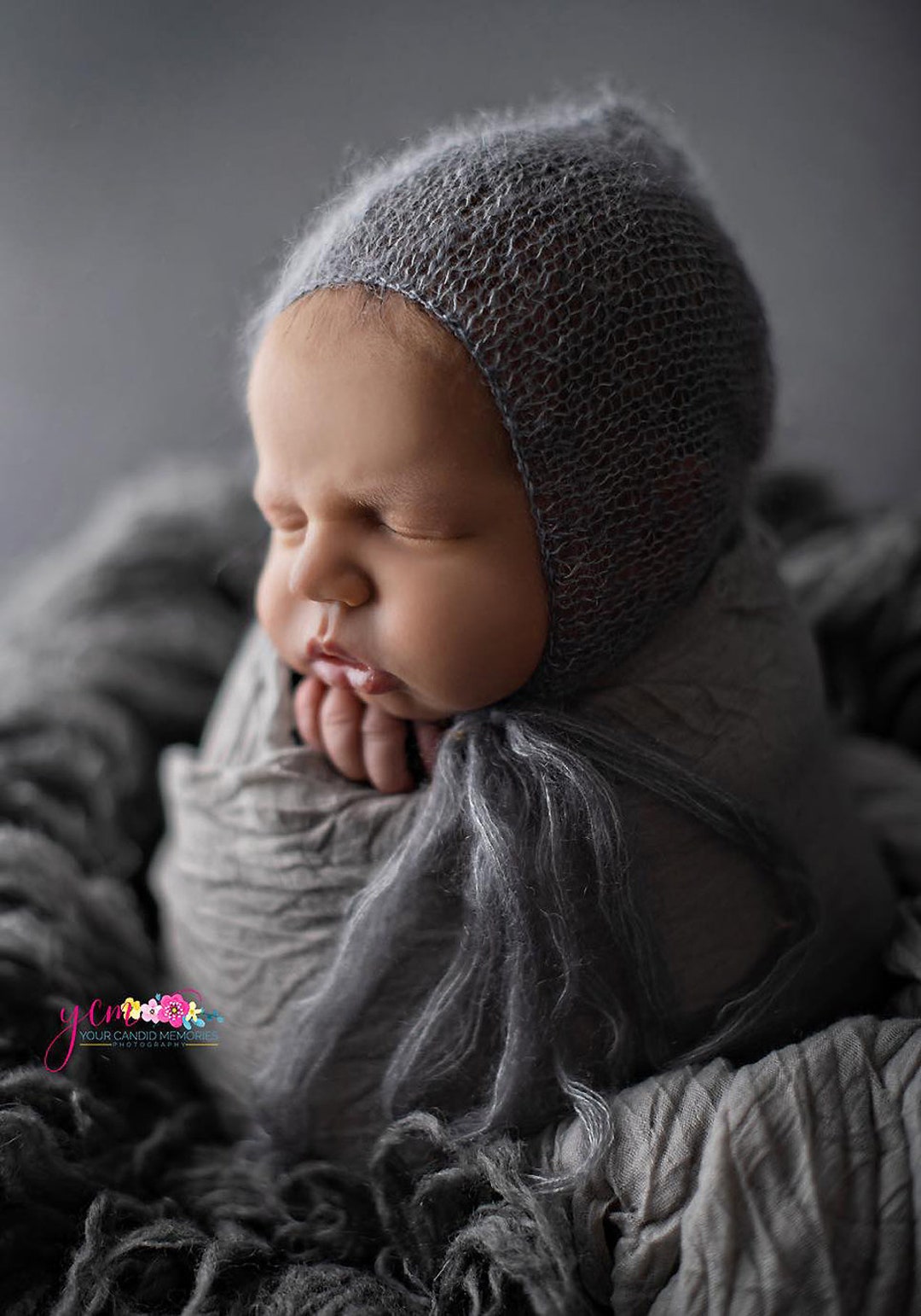 Knitted Mohair Newborn Bonnet: Baby Photo Prop - Etsy UK