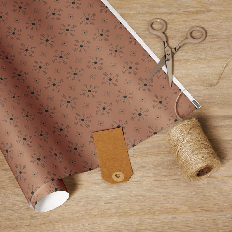 Rustic Christmas Snowflake Wrapping Paper Roll - Etsy