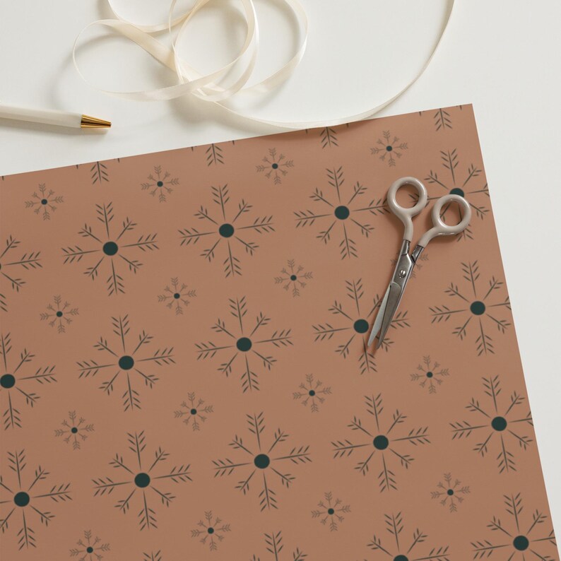 Rustic Christmas Snowflake Wrapping Paper Roll - Etsy