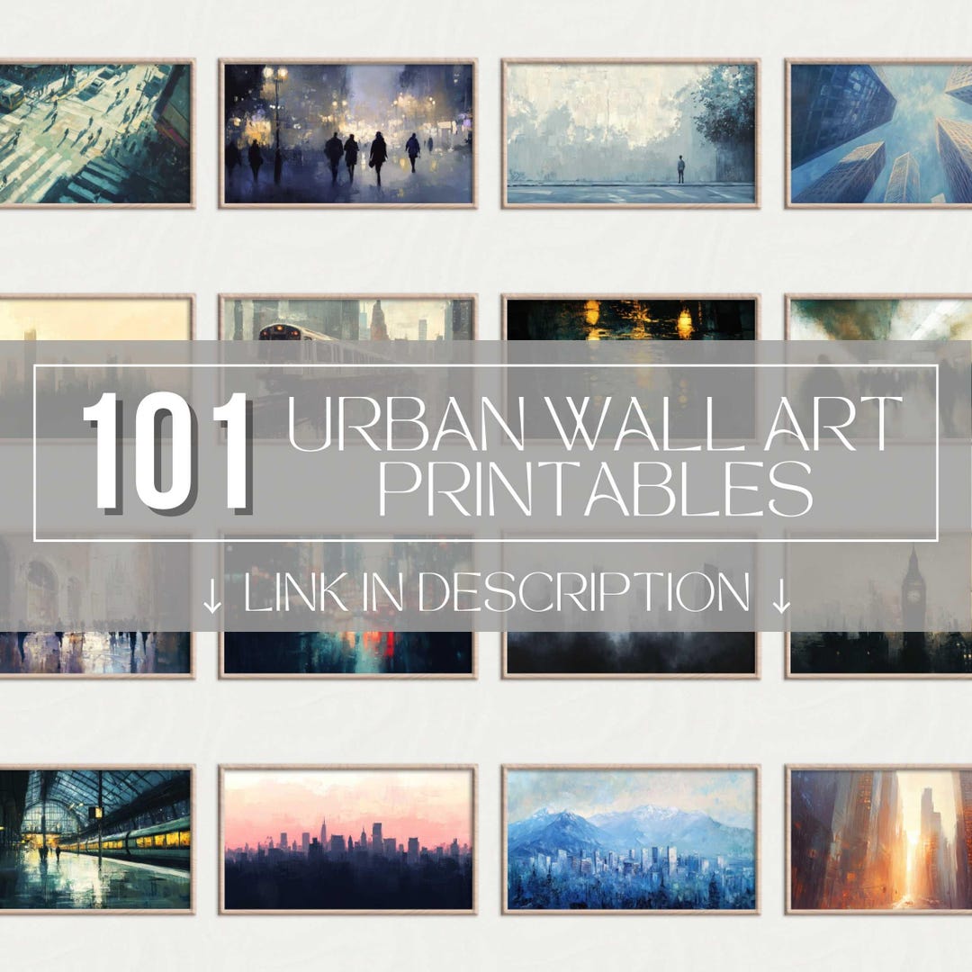 101 Urban Printable Wall Art Mega Set, Contemporary Street Art Digital ...