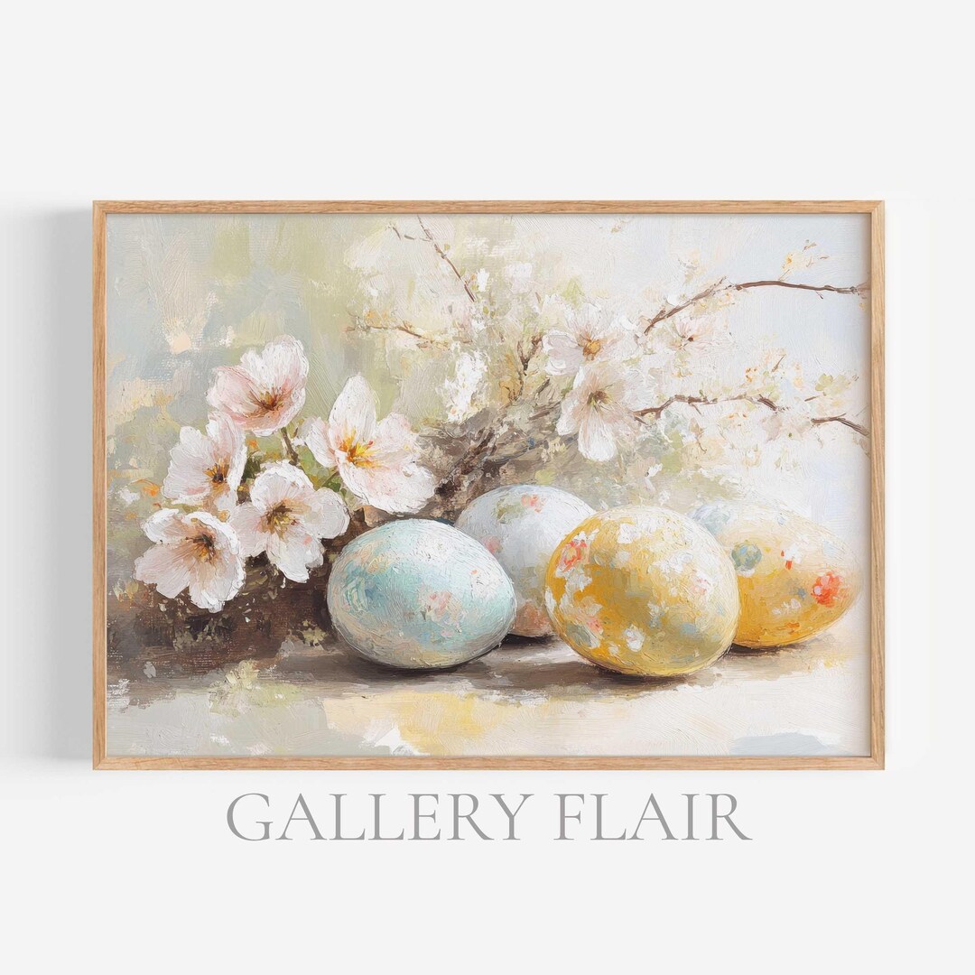 Easter Printable Wall Art, Impressionist Watercolor Spring Flowers With ...
