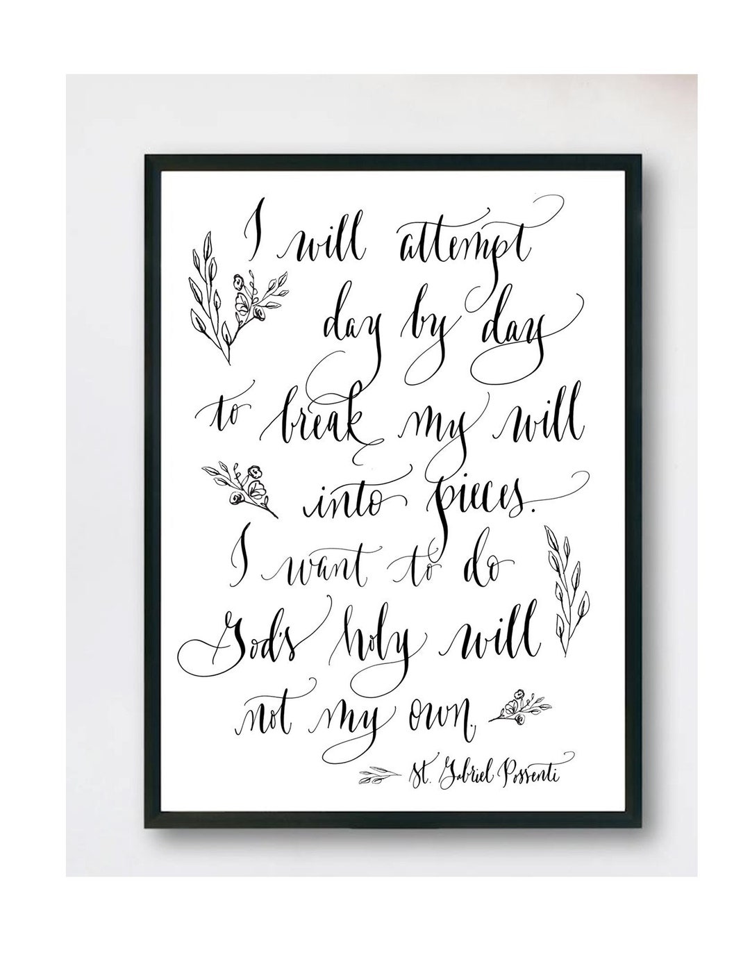 Inspirational Saint Quote 5 X 7 Print Catholic Hand Lettered ...