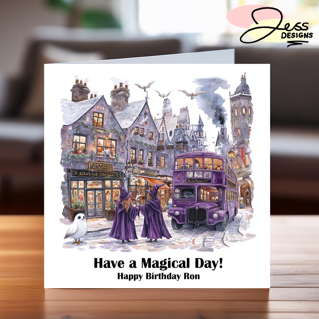 Personalized Wizard Birthday Card: Magical Fantasy Greeting - Etsy UK