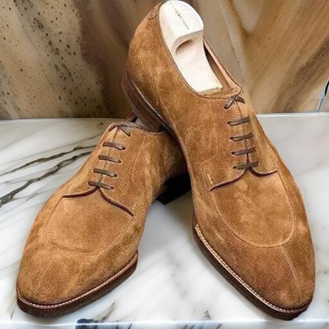 Handmade Men Brown Suede Shoes, Dress Shoes, Men Leather Formal Shoes ...