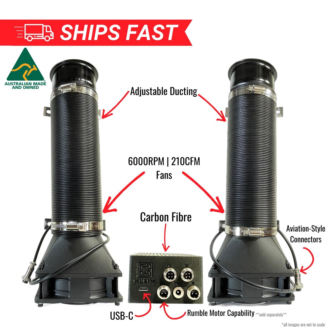 Wind Simulation Kit V2 by MLSD for Sim Racing | Carbon Fibre | Wind Simulator | Sim Racing ...