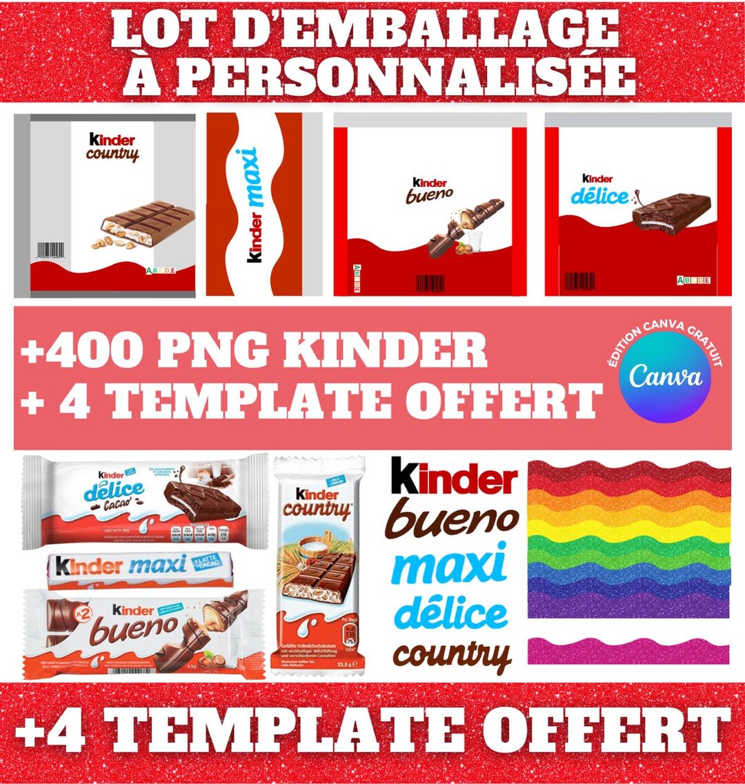 Customizable Kinder Packaging Set on Canva, Including Several Logos in ...