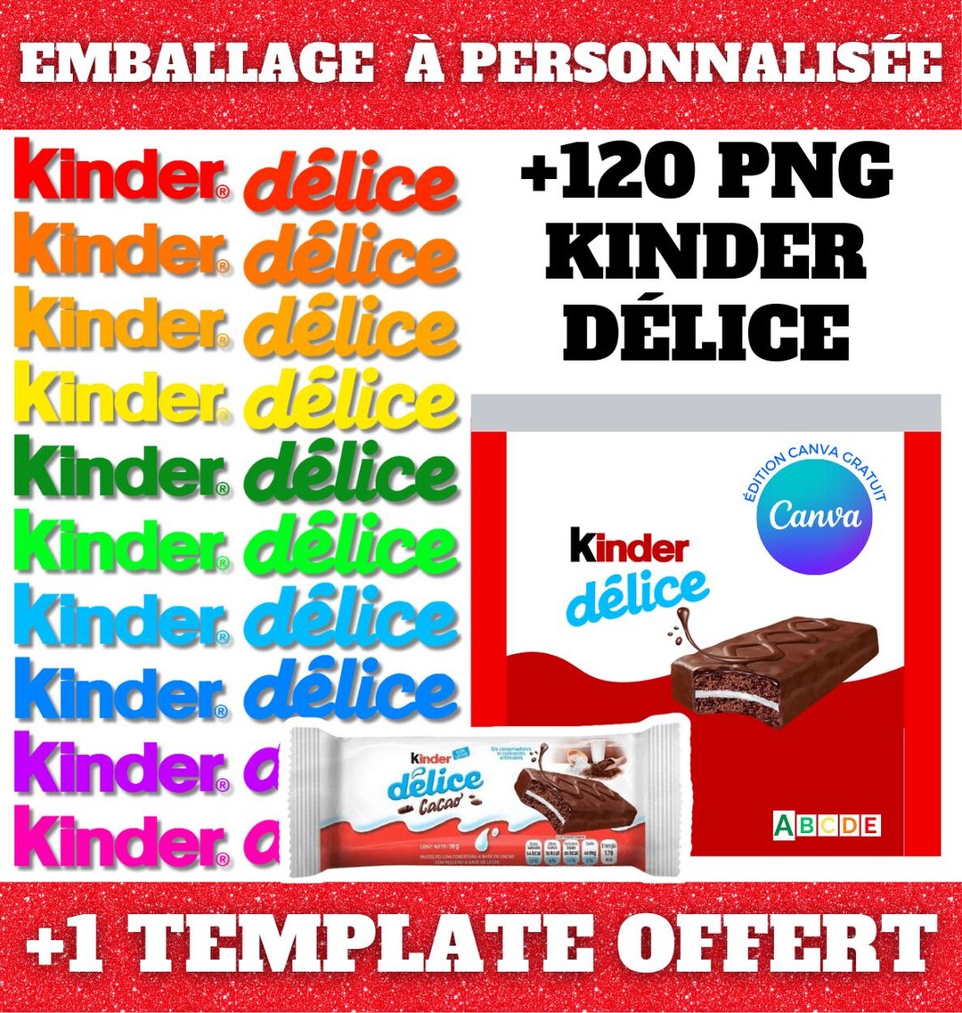 Customizable Kinder Delight Packaging on Canva, Including Several Logos ...