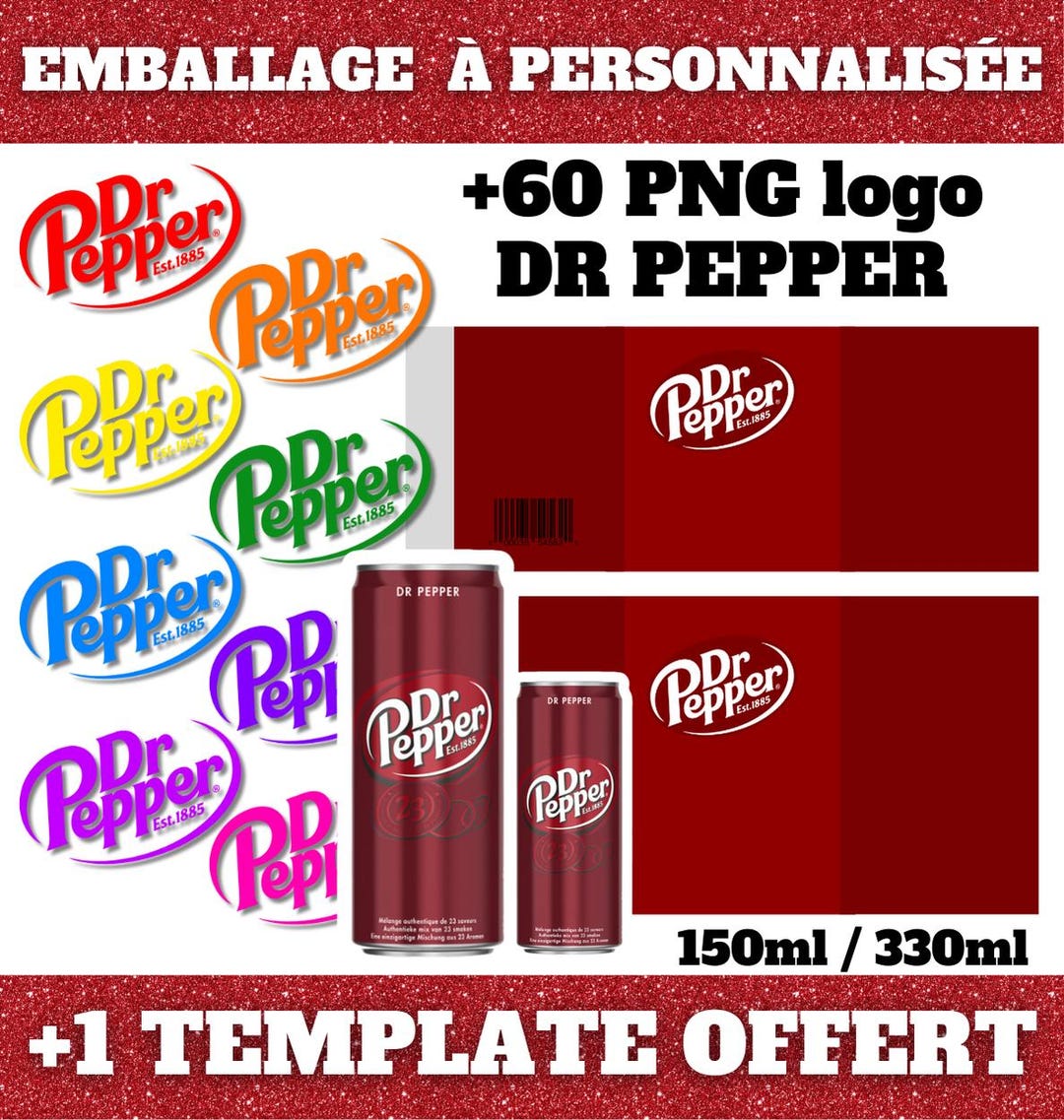 Customizable Dr Pepper Packaging on Canva, Including Several Logos in ...
