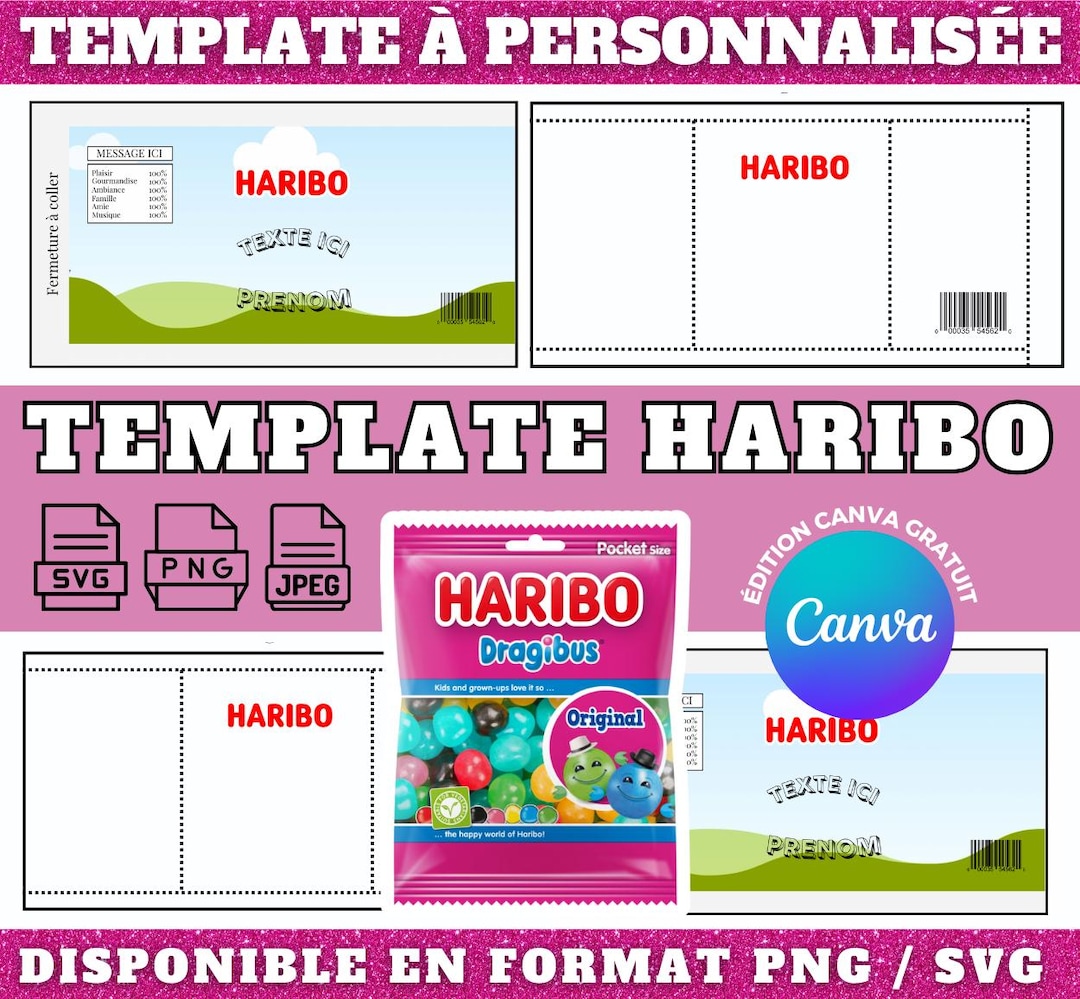 Haribo Candy Template Available on the Canva Platform, Offering Files ...