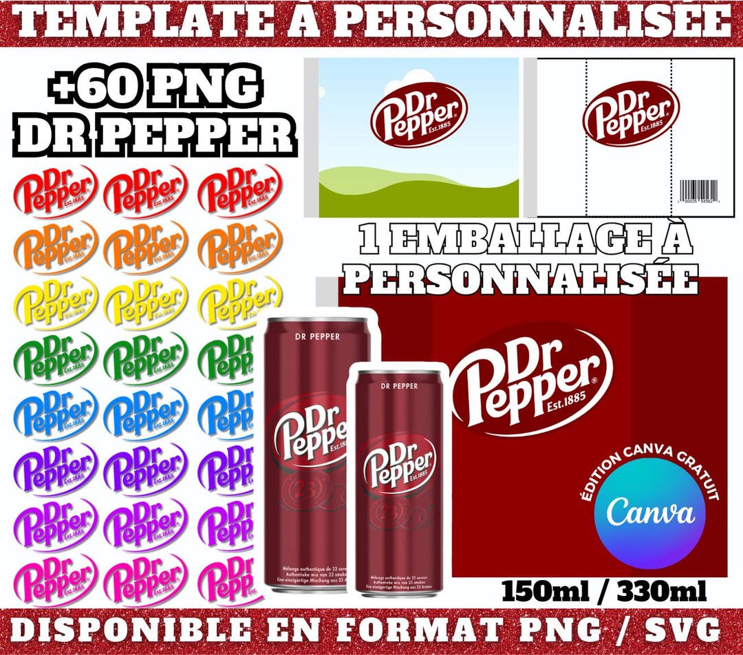Customizable Dr Pepper Can Template on Canva, Including Several Logos ...