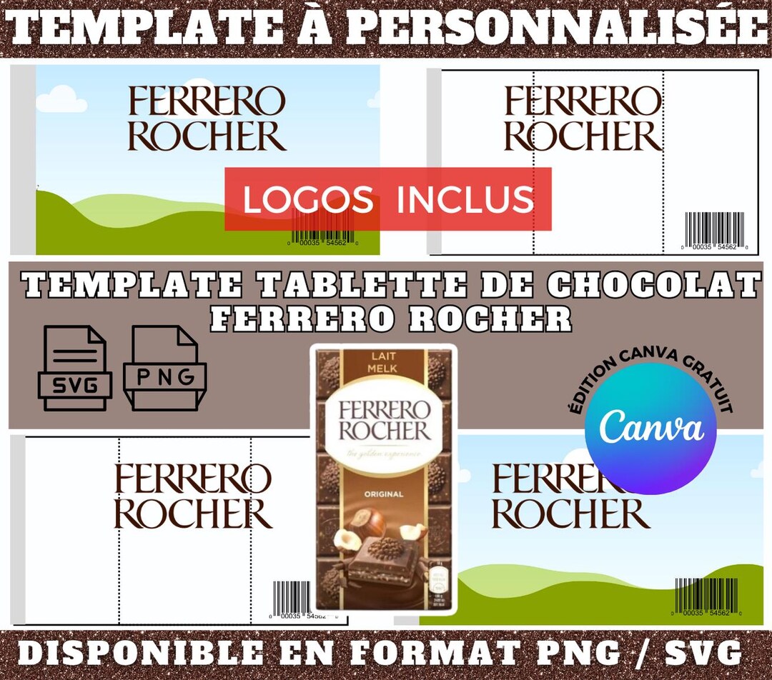Ferrero Rocher Chocolate Bar Template Available on the Canva Platform ...