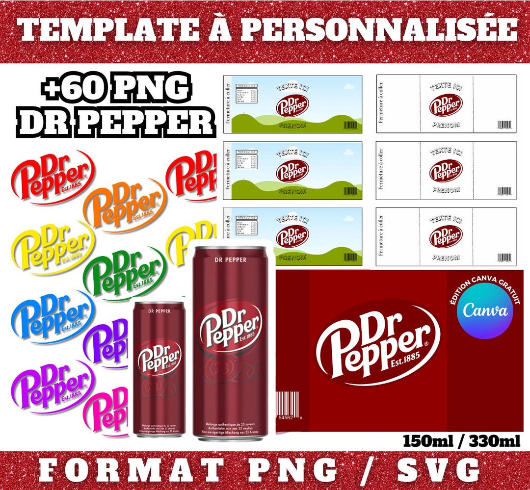 Template Canette Dr Pepper Personnalisable Sur Canva, Incluant ...