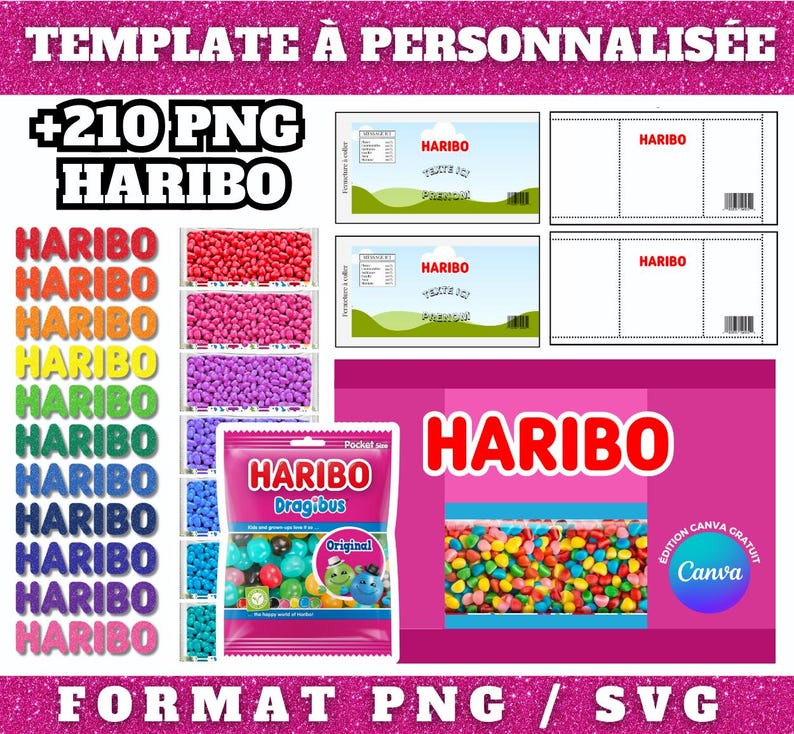 Customizable Haribo Candy Packaging, Including Several Logos in PNG ...