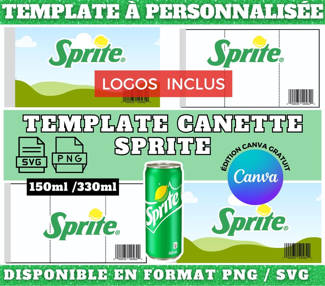 SPRITE Can Template Available on the Canva Platform, Offering Files in ...