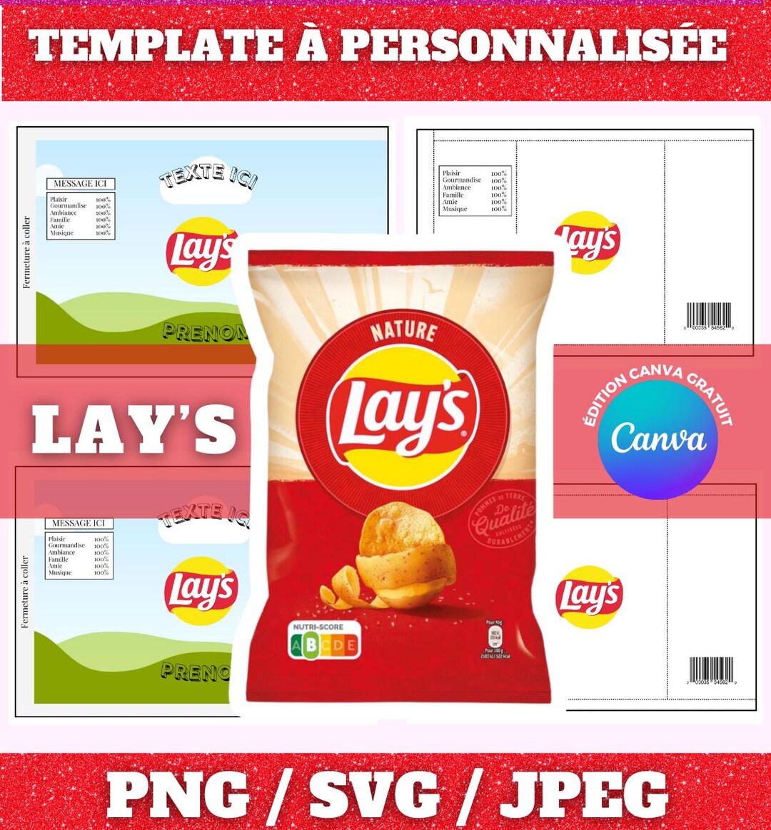 Chips Lays Template to Customize on Canva - Etsy