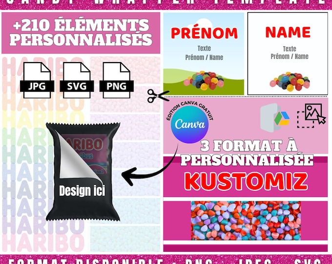 HARIBO MINI BAGS Candy Wrapper | Standard Size Templates | Easy Simple ...