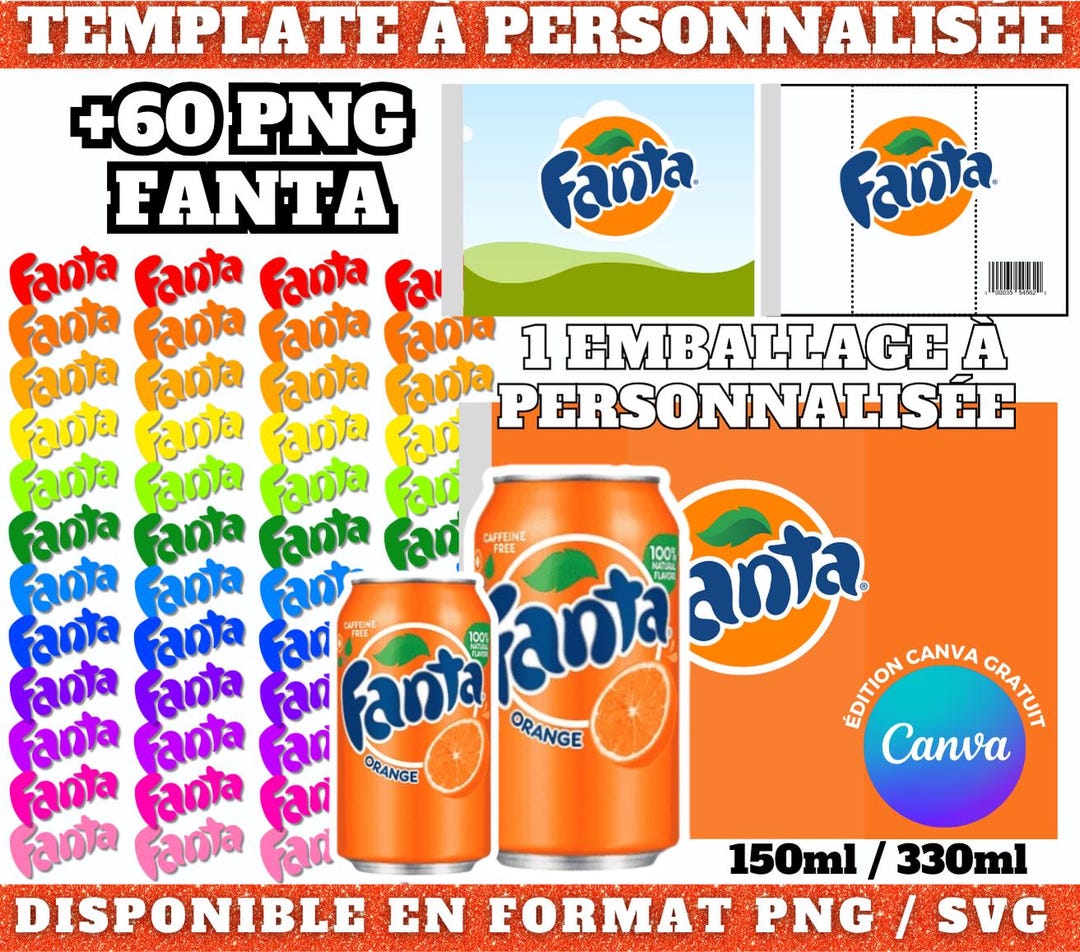Customizable Fanta Can Template on Canva, Including Several Logos in ...