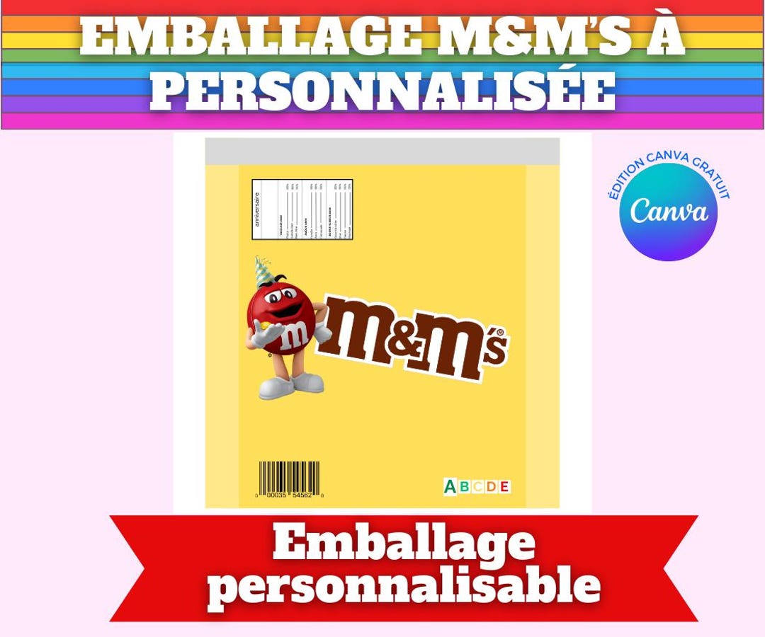 M&ms Packaging With Logos PNG Editable on Canva - Etsy