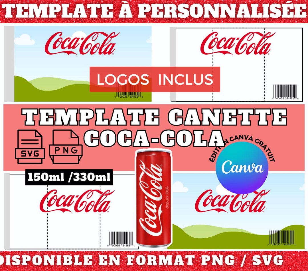 Coca-cola Can Template Available on the Canva Platform, Offering Files ...