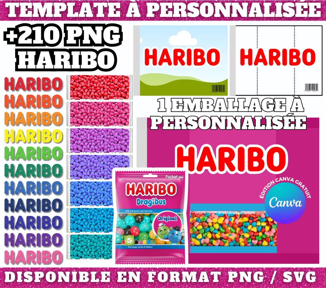 Customizable Haribo Template on Canva, Including +210 Logos and Candies ...