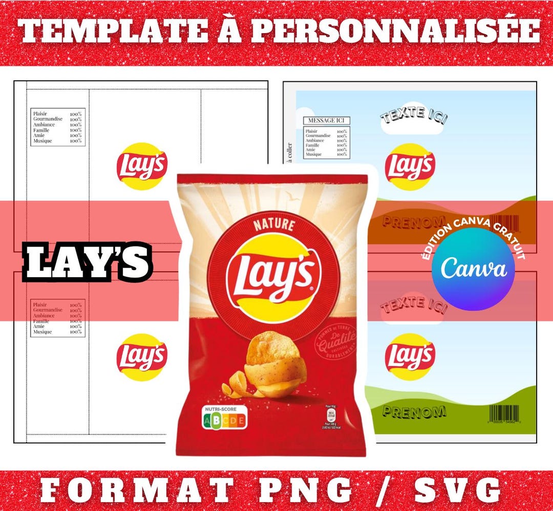 Chips Lays Template to Be Personalized on CANVA - Etsy