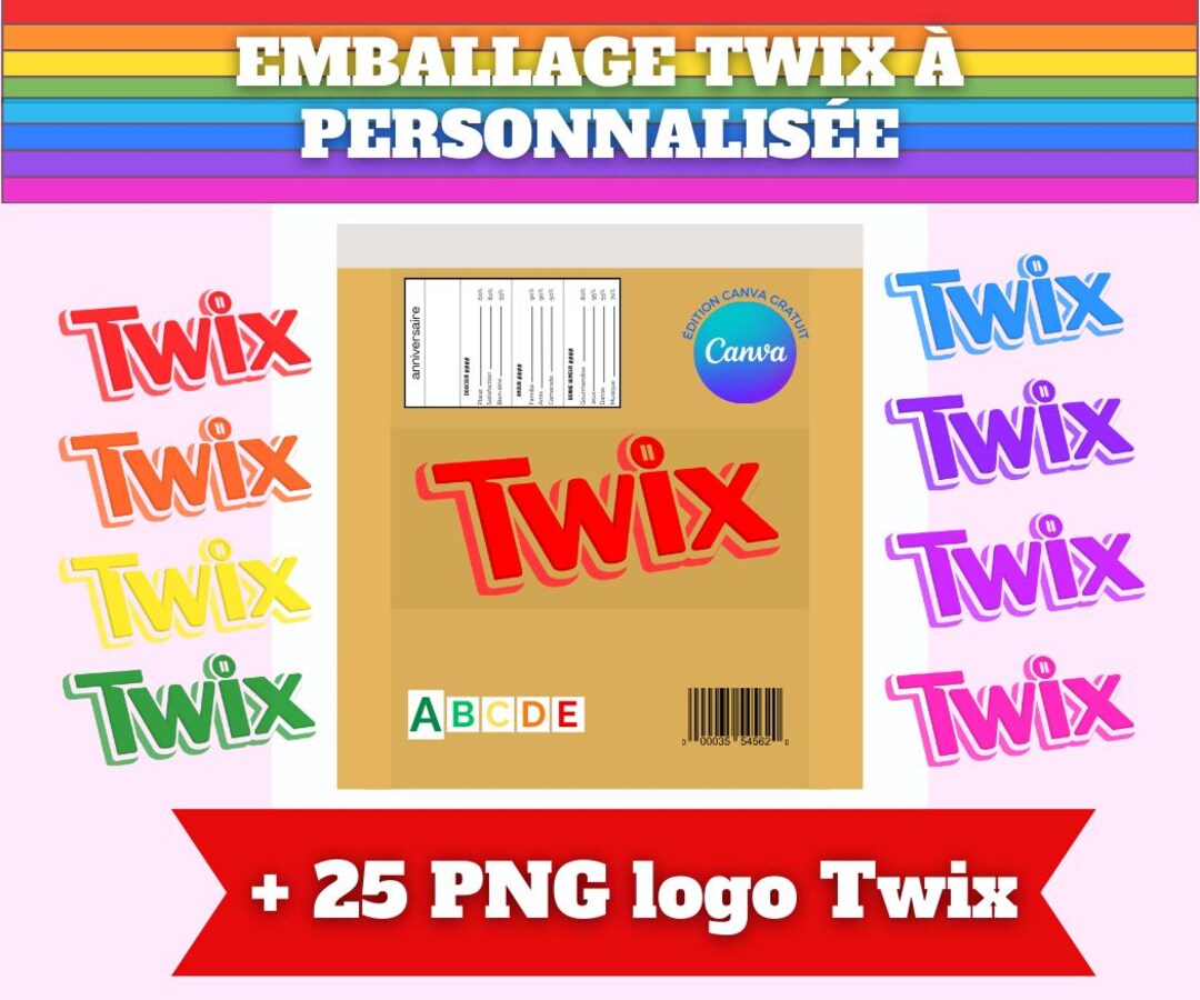 Customizable Canva Template for Twix Packaging With PNG Logos - Etsy UK