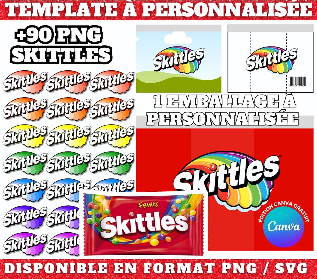 Customizable Skittles Candy Template on Canva, Including Several Logos ...