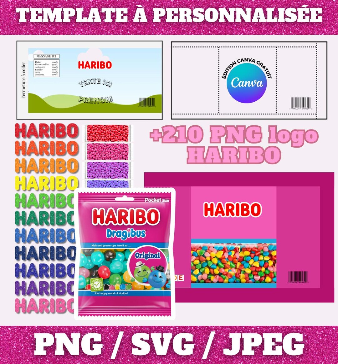 Customizable Haribo Candy Packaging on Canva, Including Several Logos ...