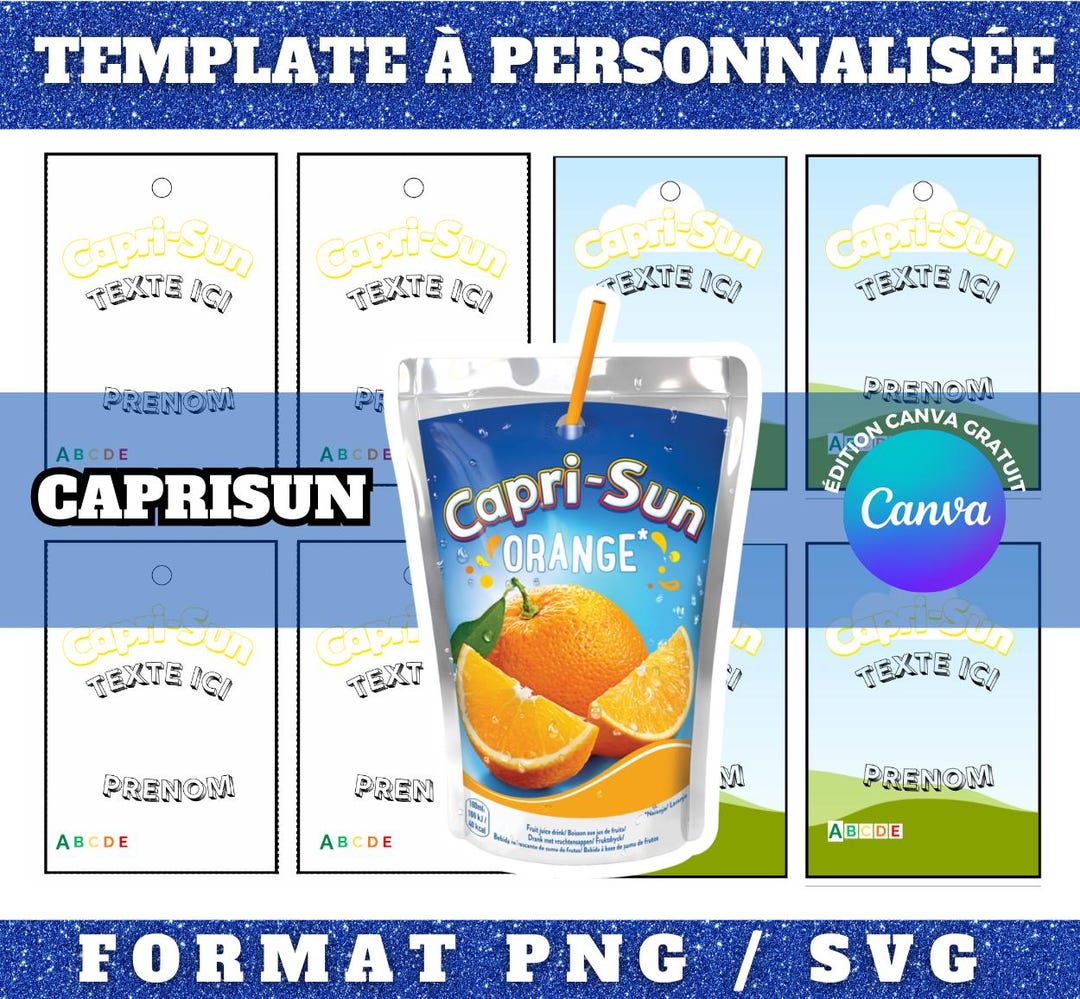 Customizable Caprisun Template on Canva - Etsy