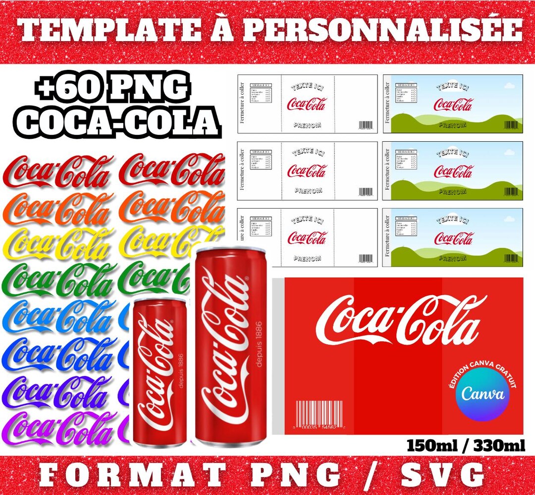 Customizable Coca-cola Can Packaging on Canva, Including Several Logos ...