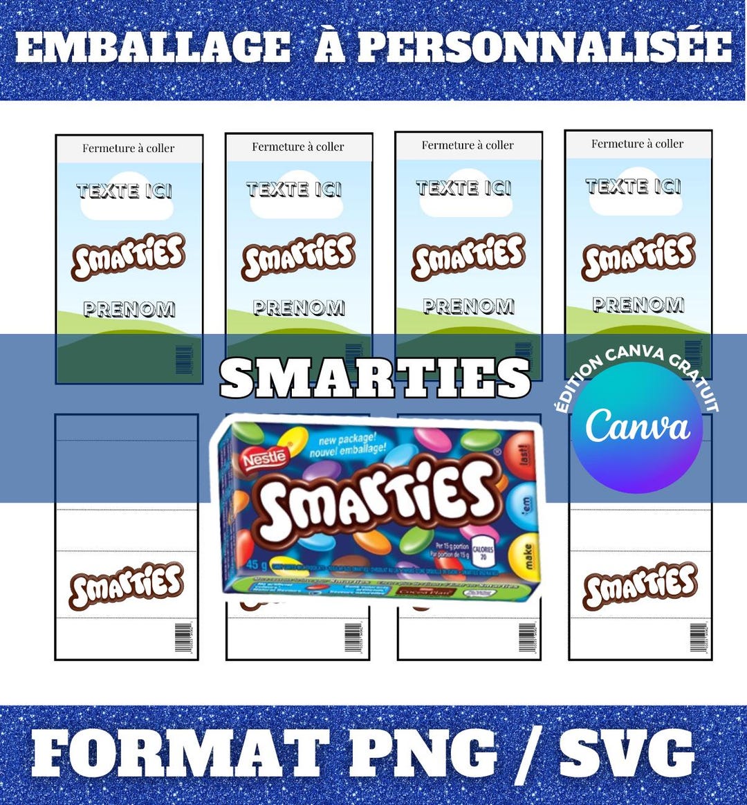 Mini Smarties Template to Customize on Canva - Etsy