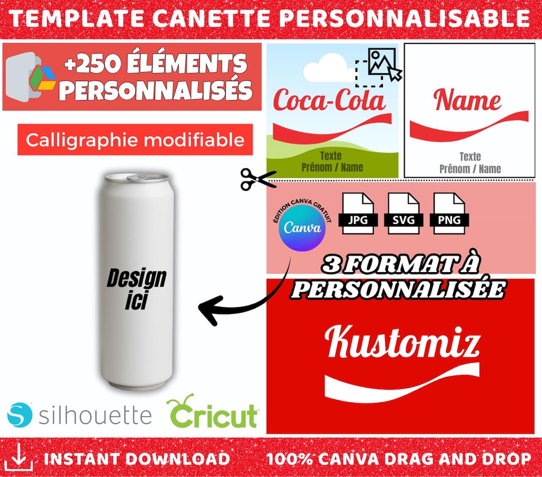 Coca-cola Can Label Template | Customizable Beverage Packaging ...