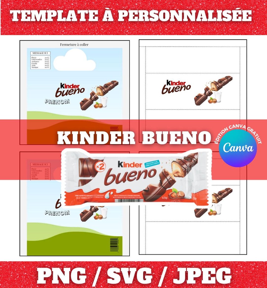 Kinder Bueno Template Customizable on Canva - Etsy