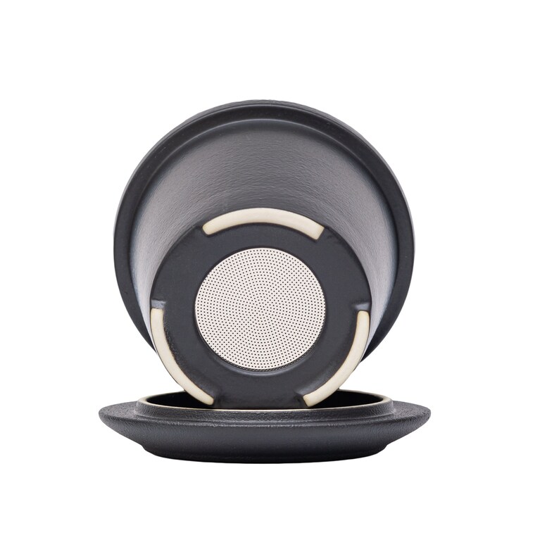 Stylish 3-piece Ceramic Black Cup With Mint Glossy Contrasting Interior ...