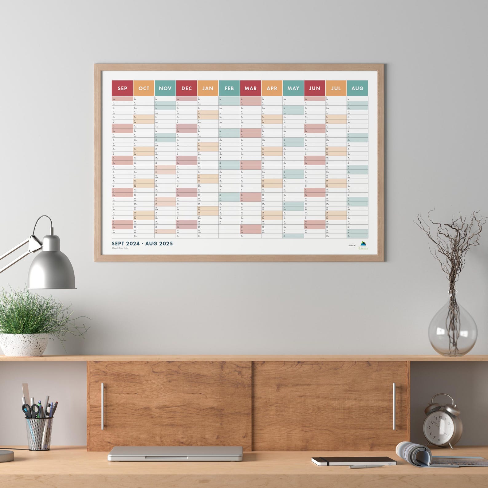 Back to School 2024-2025 Printable Wall Calendar Academic Year Planner ...