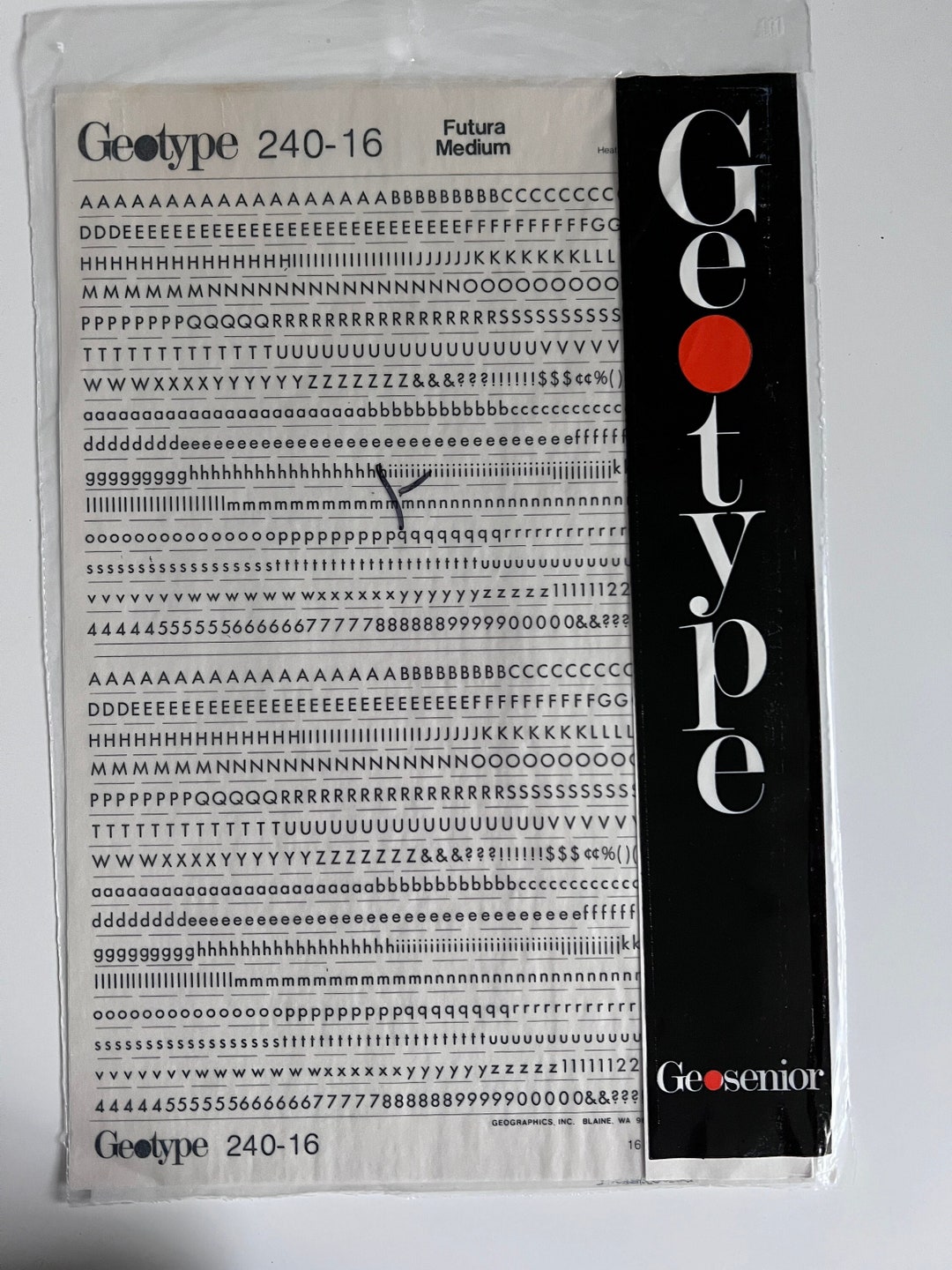 Geotype Vintage Rub-on Graphic Art Letters & Numbers Font Futura Medium ...