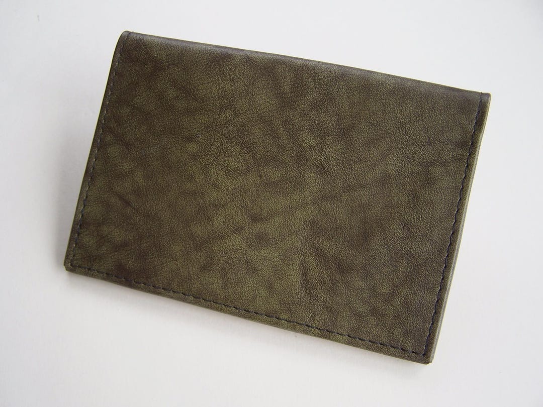 Green Top-stub Checkbook Cover - Mottled Green Leather - Top Stub ...