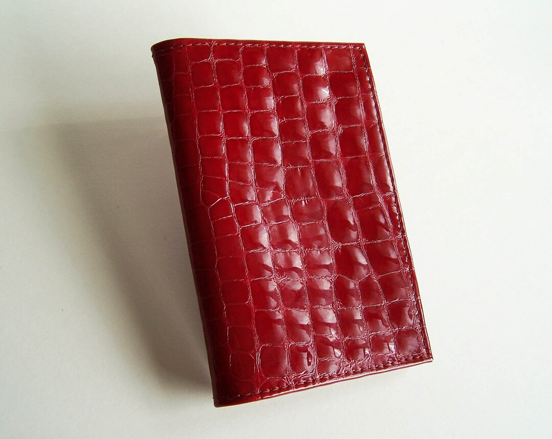 Top-stub Red Leather Checkbook Cover - Glossy Candy Apple Red Checkbook ...