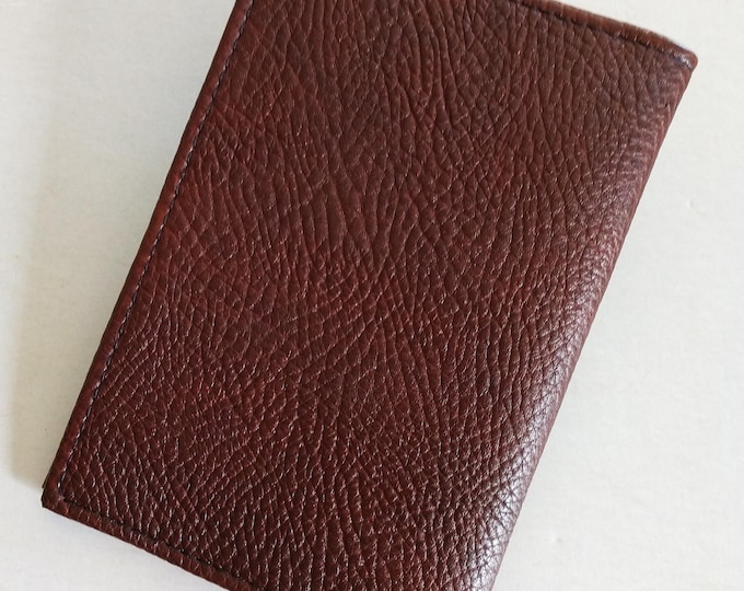 Top-stub Checkbook Cover: Handmade Top Grain Cowhide - Pebble Brown ...